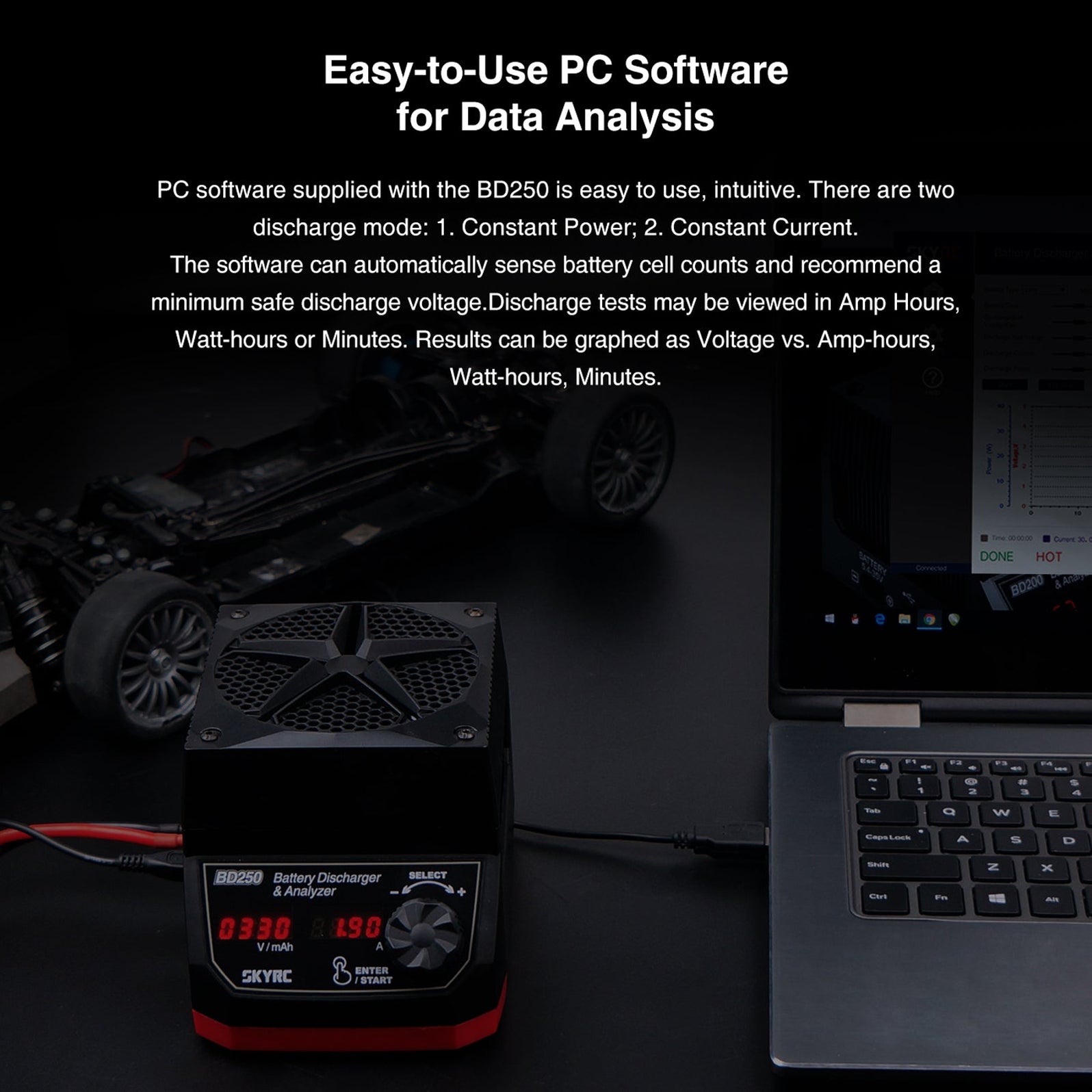 SKYRC BD250 250W 35A LiPo LiHV NiMH Battery Discharger & Analyzer — MPI ...