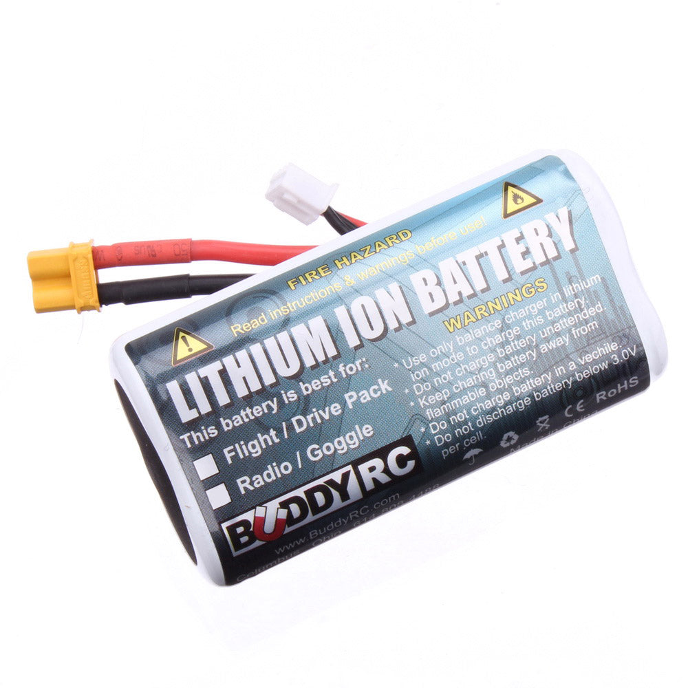 Buddy RC 2S1P 7.2V 2500mAh 10C 25A Lithium Ion Li-ion 18650 Battery Pa ...