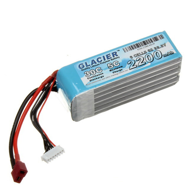 Glacier 30C 2200mAh 6S 22.2V LiPo Battery – MPI Hobby